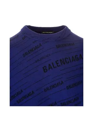 Balenciaga Diagonal Logo Jacquard Sweater