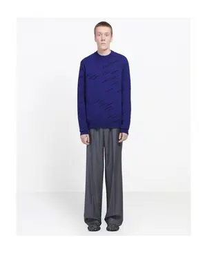 Balenciaga Diagonal Logo Jacquard Sweater