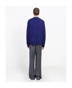 Balenciaga Diagonal Logo Jacquard Sweater