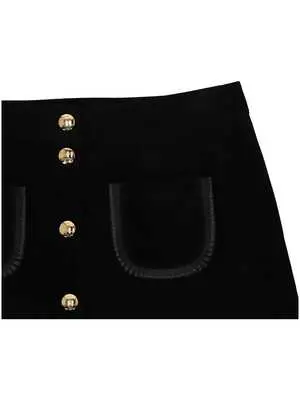Celine Mini Suede Skirt With Triomphe Snaps