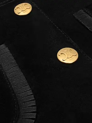 Celine Mini Suede Skirt With Triomphe Snaps