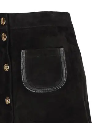Celine Mini Suede Skirt With Triomphe Snaps