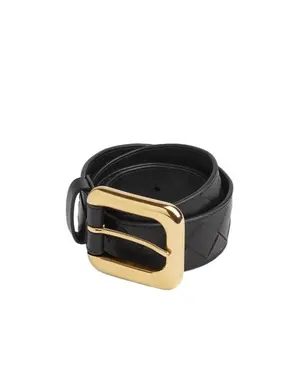 Bottega Veneta Woven Buckle Belt - Black