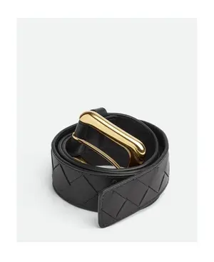 Bottega Veneta Woven Buckle Belt - Black