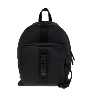 Moschino Lettering Zip Backpack - Black