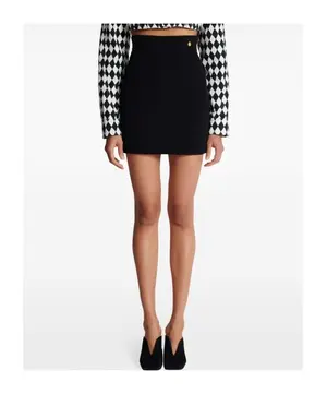 Balmain High-waisted Mini Skirt With Side Zippers
