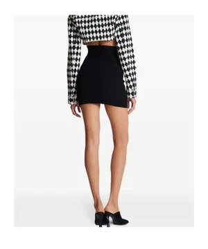 Balmain High-waisted Mini Skirt With Side Zippers