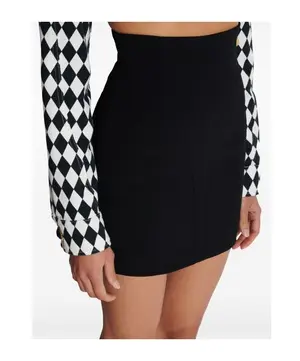 Balmain High-waisted Mini Skirt With Side Zippers