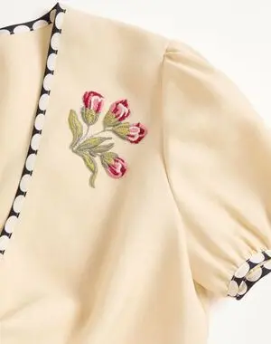 Valentino Garavani Embroidered Mini Dress With Floral Motifs