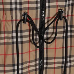 Burberry Checked Drawstring Hooded Jacket