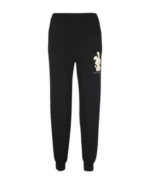 Stella McCartney Elasticated Waistband Tapered Track Pants With Logo Detail - Black