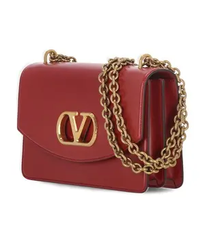 Valentino Garavani V Logo Plaque Shoulder Bag