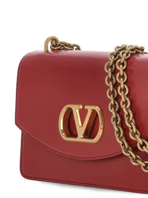 Valentino Garavani V Logo Plaque Shoulder Bag