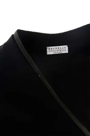 Brunello Cucinelli Monile Trim V-neck T-shirt - Black