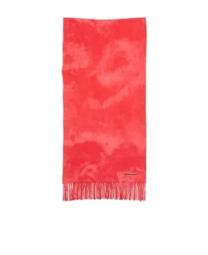 Acne Studios Tie-dye Logo Patch Scarf - Red