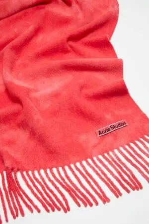 Acne Studios Tie-dye Logo Patch Scarf - Red