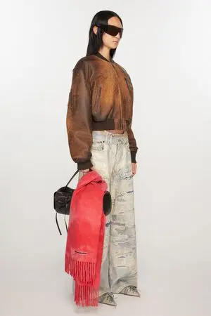 Acne Studios Tie-dye Logo Patch Scarf - Red