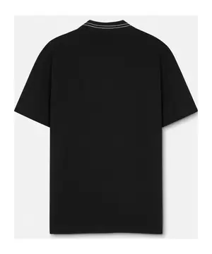 Versace Medusa-embroidered Short-sleeved Polo Shirt - Black