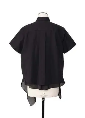 Sacai Short Sleeve Shirt With Draped Detail