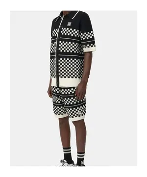 Amiri Chekered Short Sleeved Knitted Shirt