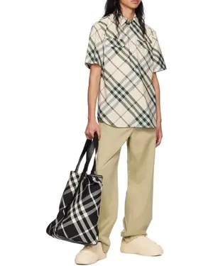 Burberry Festival Checked Tote Bag