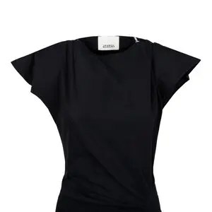 Isabel Marant Étoile Ruched Midi Dress With Front Slit - Black
