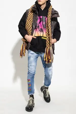 Dsquared2 Palm-tree Printed Drawstring Hoodie