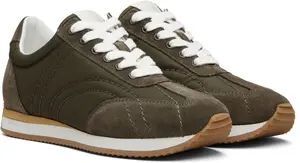 TOTEME Low-top Lace-up Sneakers - Dark Olive