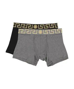 Versace Versace Two-Pack Logo-Waistband Boxers Gray/black
