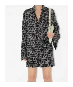 Burberry B Jacquard Long Sleeved Shirt - Black