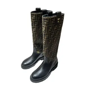 Fendi Paneled Knee-high Boots - Brown