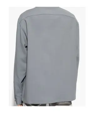 Balmain Embossed Button Straight Hem Shirt - Grey