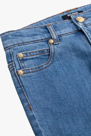 Balmain Ribbed-knee Skinny Jeans
