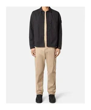 Stone Island Compass Patch Long-sleeved Overshirt - Black