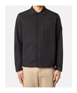 Stone Island Compass Patch Long-sleeved Overshirt - Black