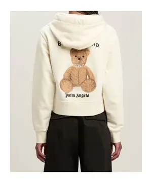 Palm Angels Teddy Bear Embroidered Drawstring Hoodie