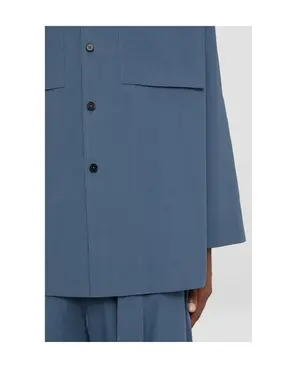 JIL SANDER Flap Pocket Long-sleeved Shirt - Blue