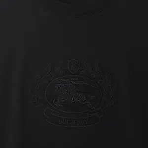 Burberry Ekd-embroidered Crewneck T-shirt - Black