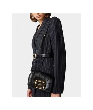 ROGER VIVIER Logo Engraved Foldover Top Shoulder Bag
