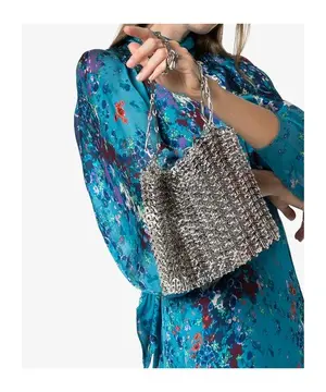 Rabanne Chain Shoulder Bag - Gray