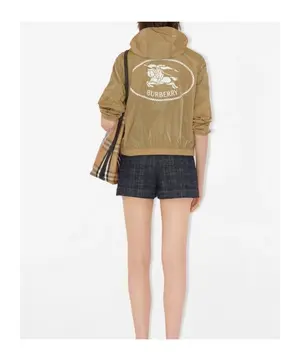 Burberry Logo Detail Hooded Zip Jacket