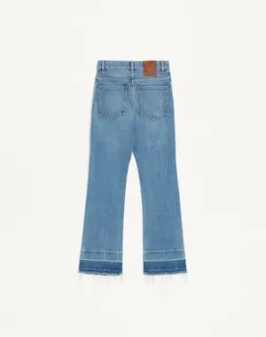 Valentino Garavani Embroidered Butterfly Denim Trousers - Medium Blue