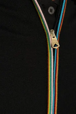 Paul Smith Signature Stripe Zip Cardigan - Black