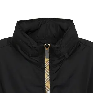 Burberry High-neck Zip-up Jacket With Drawstring Waist - Black