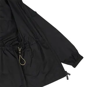 Burberry High-neck Zip-up Jacket With Drawstring Waist - Black