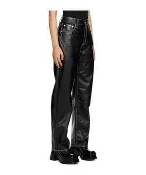 Eytys High-waist Faux-leather Trousers With Contrast Stitching