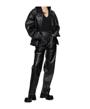 Eytys High-waist Faux-leather Trousers With Contrast Stitching