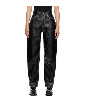 Eytys High-waist Faux-leather Trousers With Contrast Stitching