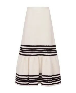 Dior Textured Striped Midi Skirt