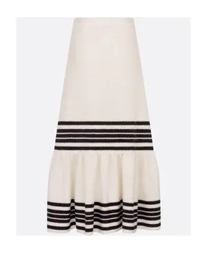 Dior Textured Striped Midi Skirt